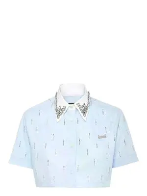 Philipp Plein Cropped Shirt - Blue