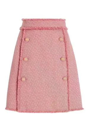 Dolce & Gabbana Logo-engraved Mini Skirt - Pink