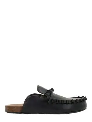 JW Anderson Leather Slippers - Black
