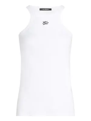 Karl Lagerfeld Logo-embroidered Tank Top - White