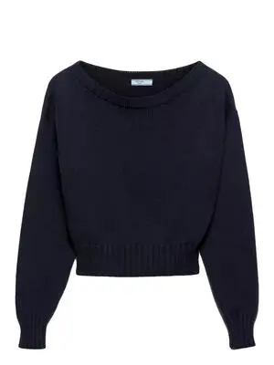 Prada Cotton Boat-neck Sweater - Blue