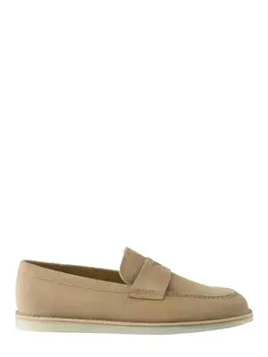 Prada Prada Bleached-Suede Loafers Neutrals