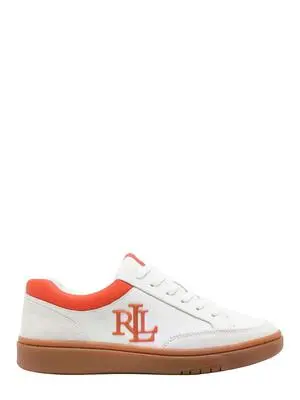 Ralph Lauren Embossed Logo Sneakers - White