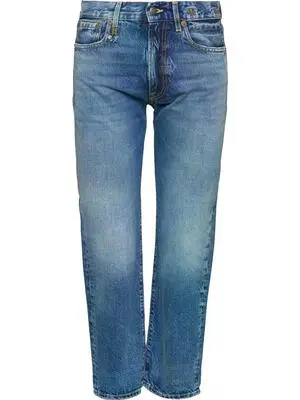 R13 Cropped Straight Leg Jeans - Blue