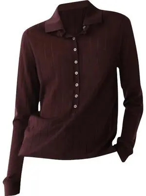 Veronica De Piante Luna Cashmere Polo - Burgundy