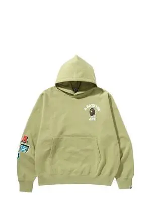 A BATHING APE Fonts Loose Fit Pullover Hoodie - Beige