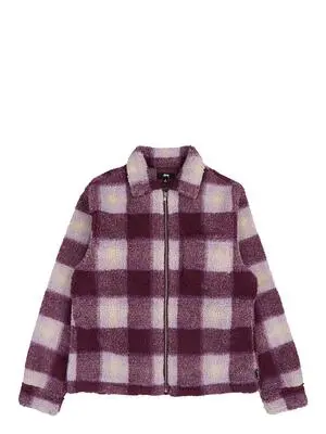 StÜssy Shadow Plaid Zip Sherpa - Red