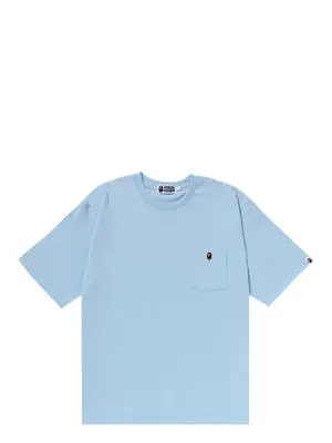 A BATHING APE Ape Head One Point Relaxed Fit Pocket Tee 'sax' Teal
