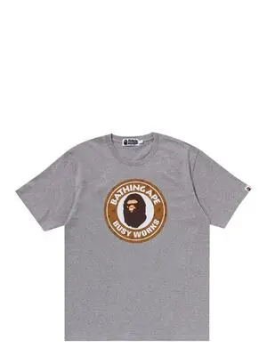 A BATHING APE Cloud Head Monogram Busy Works Tee - Grey