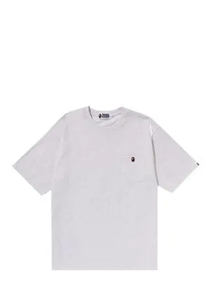 A BATHING APE Ape Head One Point Relaxed Fit Pocket Tee - Grey
