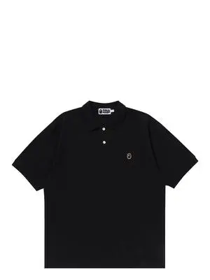 A BATHING APE One Point Relaxed Fit Polo Shirt - Black
