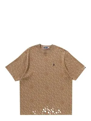 A BATHING APE Sport Monogram Ape Head One Point Tee 'beige - Tan
