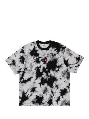 A BATHING APE Cloud Head Bleach Dye Tee - Black