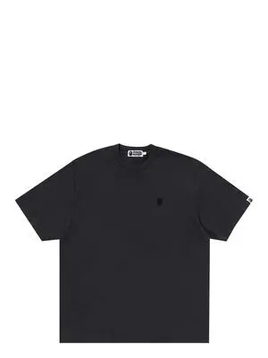 A BATHING APE Ape Head One Point Garment Dyed Relaxed Fit Tee 'black' Black