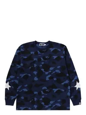 A BATHING APE Color Camo Relaxed Fit Long-sleeve Tee - Blue