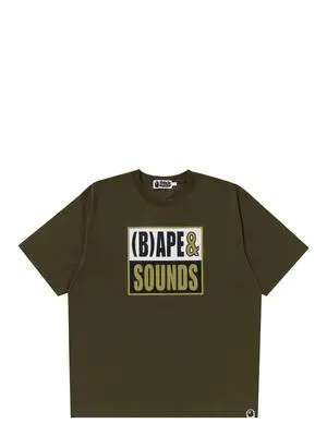 A BATHING APE Sounds Logo Tee 'olive Drab - Green
