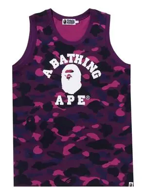 A BATHING APE Color Camo College Tank Top - Purple
