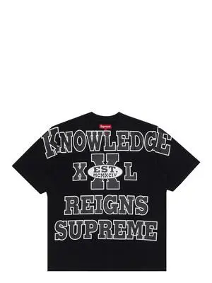 Supreme Overprint Knowledge Short-sleeve Top - Black