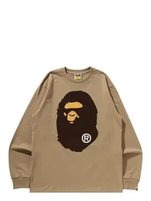 A BATHING APE Big Ape Head Long-sleeve Tee - Tan