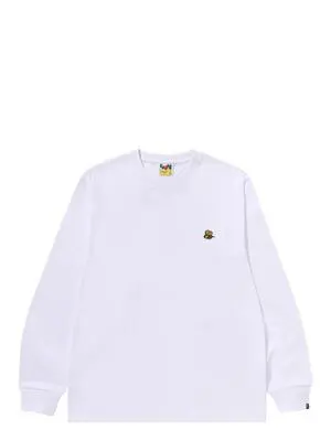 A BATHING APE Bee One Point Long-sleeve Tee - White