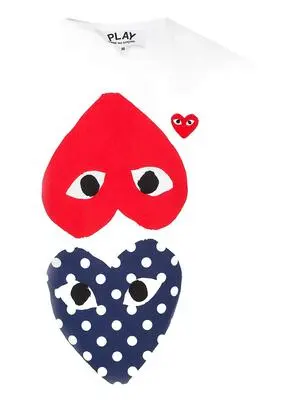 Play Comme Des Garcon Polka Dot Heart T-shirt - White