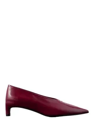 JIL SANDER Glossed-leather Pumps - Red