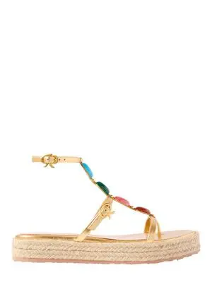 GIANVITO ROSSI Shanti Embellished Platform Sandals - Gold