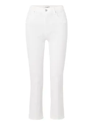 FRAME Reboot Crop High-rise Flared Jeans - White