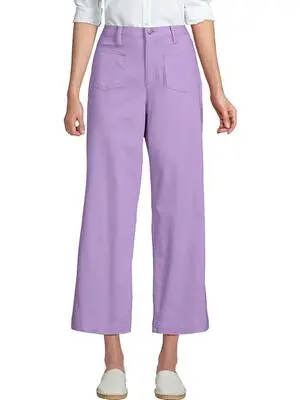 LANDS' END High Rise Patch Pocket Chino Crop Pants - Lilac Petal