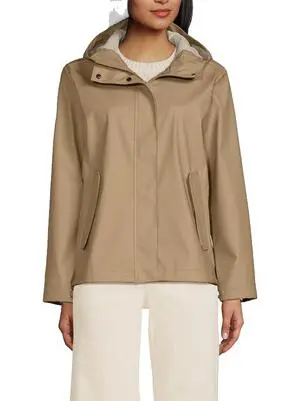 LANDS' END Waterproof Rain Slicker Jacket - Desert Tan