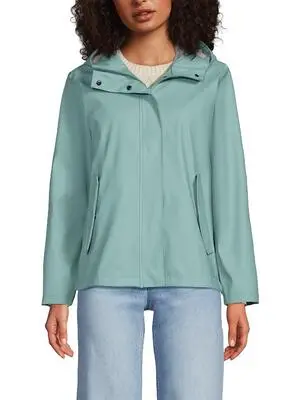 LANDS' END Waterproof Rain Slicker Jacket - Misty Aqua