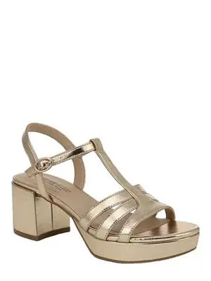 LIFESTRIDE Rio Ankle Strap Platform Sandals - Gold