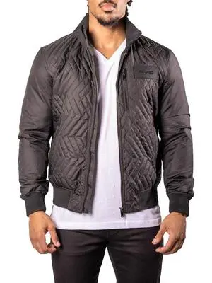 MACEOO Puffycomb Quilted Bomber Jacket - Black