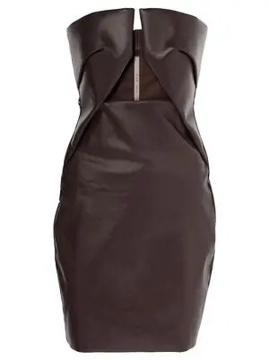 Rick Owens Prong Cutout Bustier Denim Dress - Brown