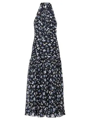 Veronica Beard Brock Floral-printed Halterneck Midi Dress - Multicoloured