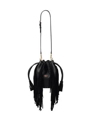 Valentino Garavani Nellcôte Small Leather Bucket Bag - Black
