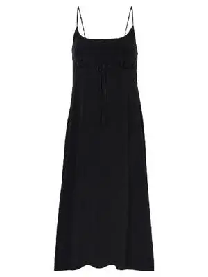 Simone Rocha Bow-detail Crêpe De Chine Slip Dress - Black