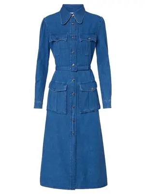 Valentino Garavani Denim Shirt Dress - Blue