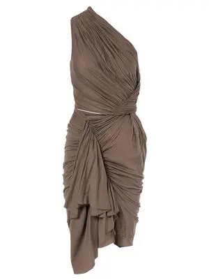 Rick Owens Draped Cutout Minidress - Grey