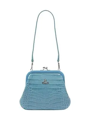 VIVIENNE WESTWOOD Croc-effect Leather Tote Bag - Blue