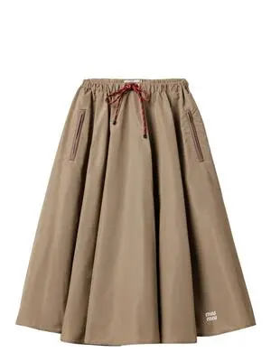 Miu Miu Technical Fabric Flared Skirt - Clay Grey