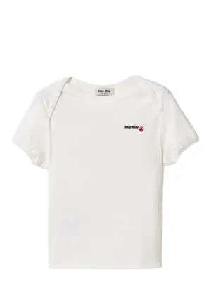 Miu Miu Petit Bateau X Stretch Jersey T-shirt - White/white