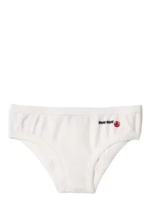 Miu Miu Petit Bateau X Stretch Jersey Briefs - White