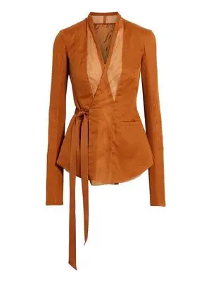 Rick Owens Hollywood Cotton-organza Jacket - Camel