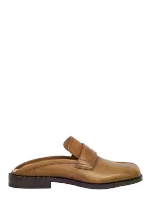 MAISON MARGIELA Tabi Leather Mules - Neutrals