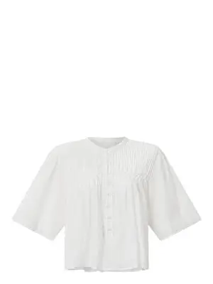 MARANT ETOILE Destiny Smocked Top - White