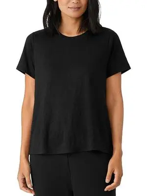 Eileen Fisher Round Neck Tee - Black