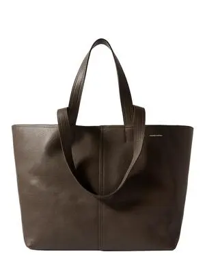 Ami AMI PARIS Textured-Leather Tote Brown