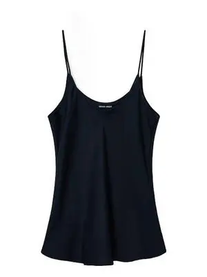 Giorgio Armani Silk Charmeuse Tank Top - Black