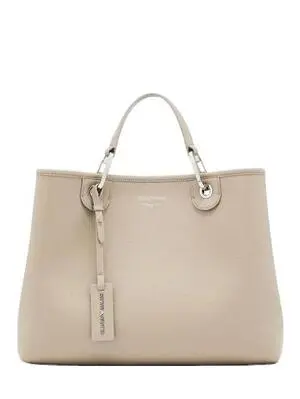Emporio Armani Medium MyEA Shopper Bag With Deer Print Beige